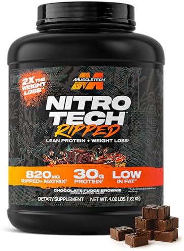 MuscleTech Nitro-Tech Ripped Whey Protein Isolate Weight Loss Protein ...