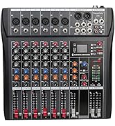 Amazon.com: Depusheng DX8 Professional Mixer Sound Board Console 8 Channel Desk System Interface ...