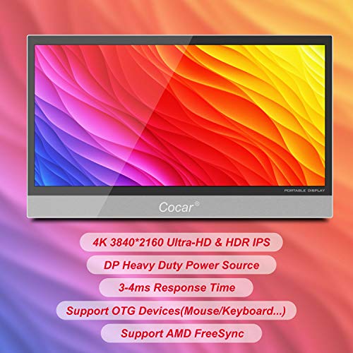 Portable Monitor, Cocar 15.6 Computer Display USB C Mirroring OTG Mouse ...