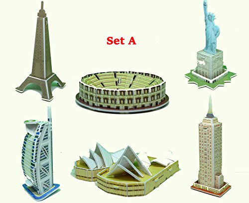 Mini 3d Puzzles Architecture Set Of 6 Style Easy Baby | Desertcart INDIA