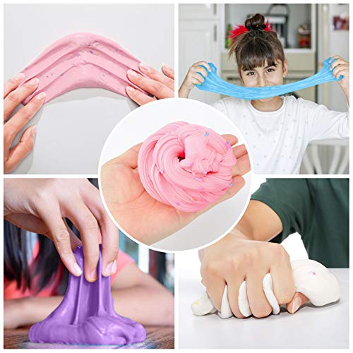 Luclay Fluffy Slime Putty Slime，4 Packs Soft Butter Slime Kit Stress ...