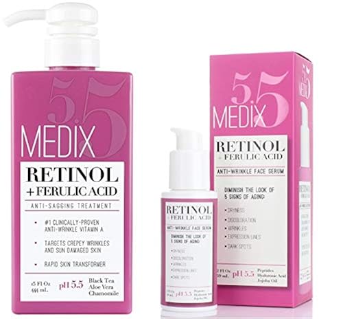 Medix 5.5 Retinol Cream & Retinol Serum two-piece set. Anti-aging ...