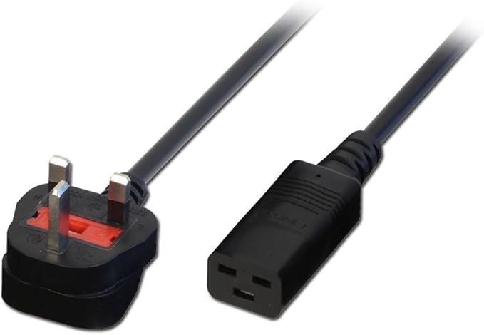 LINDY Mains IEC 320 C19 Power Lead UK 3 Pin Plug Black 2m: Amazon.co.uk ...