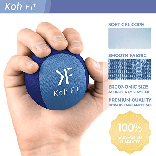 Koh Fit Stress Ball for Adults - Stress Reliever Squeeze Balls - Bonus 18-Page Hand Exercise ...