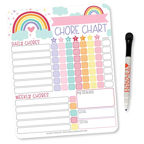 Rainbow Kids Chore Chart Magnetic, Reward Chart for Kids, Good Behavior ...