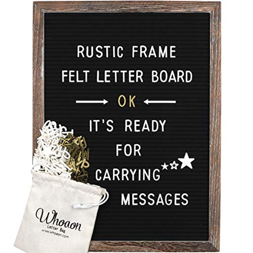 Rustic Wood Frame Black Felt Letter Board 12x16 inch with Letters ...