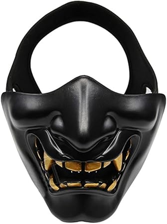 QXYAmj Evil Smile Half Face Mask Skull Scary Mask Hunting Game ...
