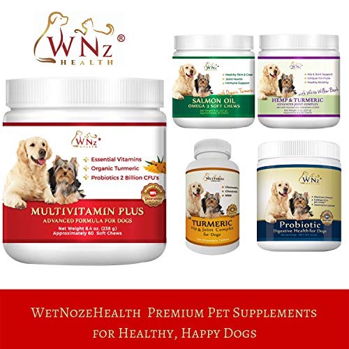 Dog Multivitamins and Supplements, Probiotics for Dogs w/Turmeric & Yucca, Probiotic Dog Chews ...