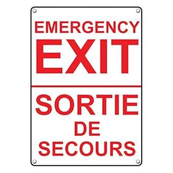 Amazon.com: Weatherproof Plastic Vertical Emergency Exit [ English ...