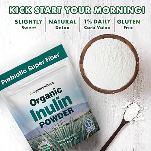 Opportuniteas Organic Inulin Powder - Prebiotic Fiber Made from Blue ...