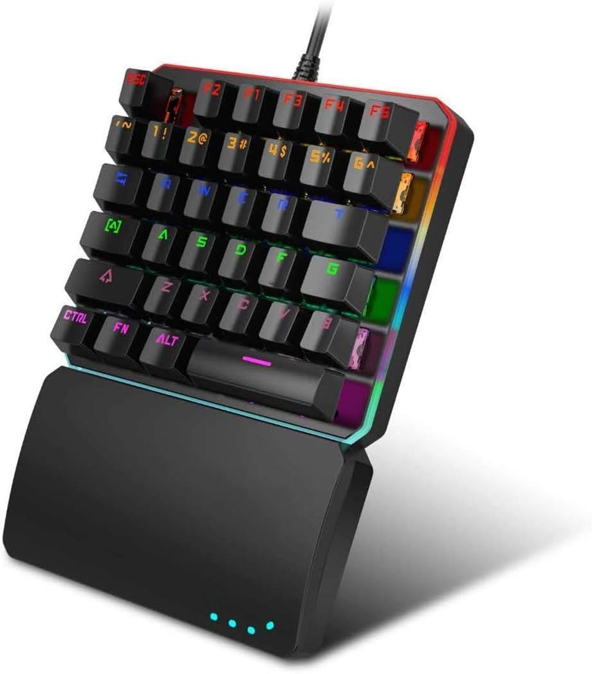 Clavier à Une Main, Mini-Clavier de Jeu Portable 35 Touches rétro ...