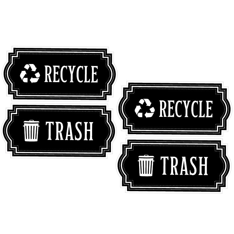 Mua Recycle and Trash Stickers for Trash Cans - Black Premium Vinyl ...