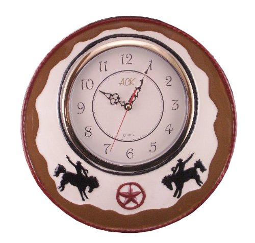 Amazon.com: LA Wall Decor Clock, Western Cowboy Decor: Home & Kitchen