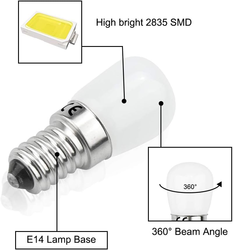 Bonlux 240V E14 Small Edison Screw Bulb Fridge Lamp 15W Halogen ...