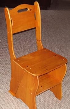 Amazon.com: PLANS ONLY:Use 2-ways: Library Chair and Kitchen Step Stool ...