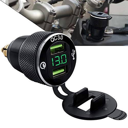 StarknightMT Motorcycle DIN Hella Powerlet Plug Charger to Dual Quick ...
