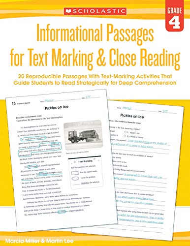 Amazon - Informational Passages for Text Marking & Close Reading: Grade ...