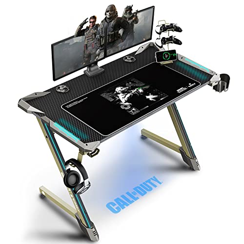 EUREKA ERGONOMIC & Call of Duty UAV Gaming Desk, 45" Z Shaped Home ...