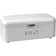Amazon.com: Home Basics Bread Box For Kitchen Countertop, Metal, (White ...