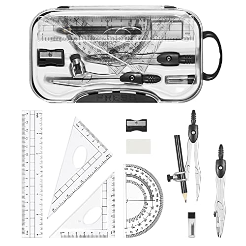 Vobou 10 Pieces Math Geometry Kit Set Student Supplies with ...