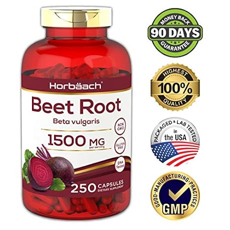 Beet Root Powder Capsules 1500mg | 250 Pills | Herbal Extract | Gluten ...