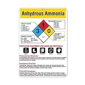 Amazon.com: Destiny'S Anhydrous Ammonia Hazard Sign NFPA Guides ...