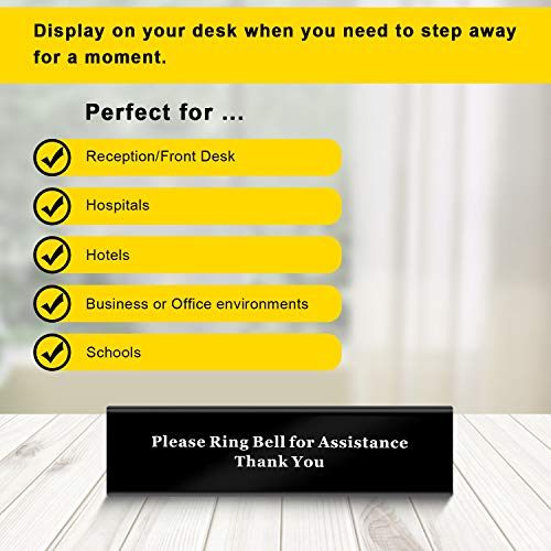 2 Pieces Double-Side No Receptionist Sign Please Ring Bell Sign for ...