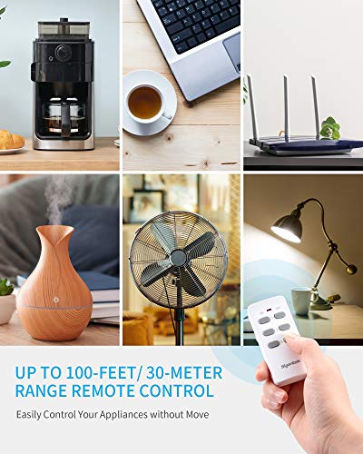 Syantek Remote Control Power Strip with 3 USB Ports, 3 RF Controlled ...