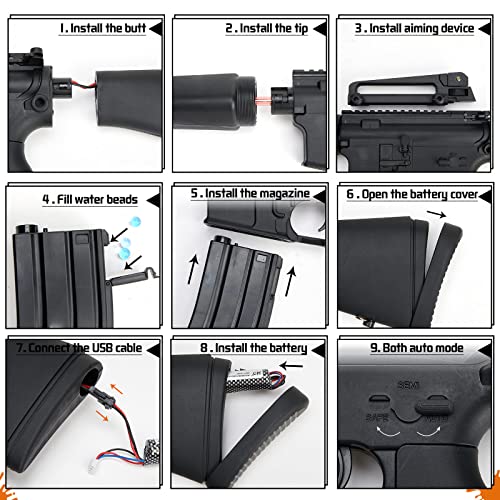 Gel Ball Blaster M16, Automatic Splatter Ball Blaster Toy with Shooting ...