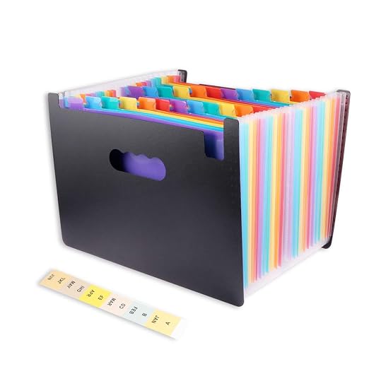 Carpetas de Acordeón, 24 Pockets Sorters Portátil Organizador ...
