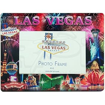 Amazon.com - Las Vegas GLASS PICTURE FRAME, BLACK BACKGROUND STRIP ...