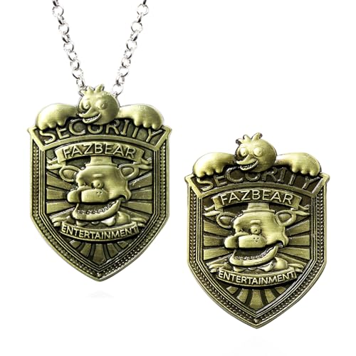 FNAF Security Guard Badge Necklace Set - Freddy Fazbear's Night Guard ...