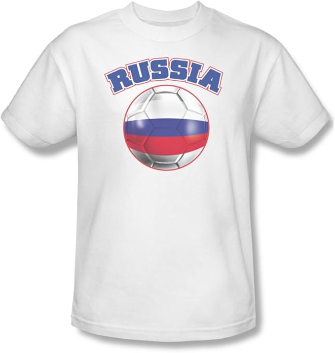 Russia - Mens T-Shirt In White: Amazon.co.uk: Clothing