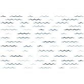 Amazon.com: Blue Waves Wall Decals Peel and Stick Watercolor Ocean Wave ...