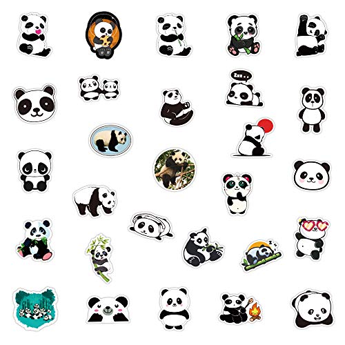 Panda Sticker Pack, 50pcs Aesthetic Waterproof Vinyl Stickers for Water ...