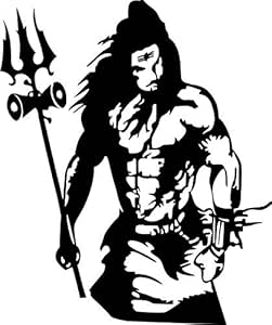 Buy Rangoli god & God's Wall Sticker Sketch Shiv Bhole Modern Art 131 ...