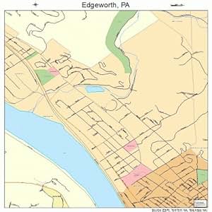 Amazon.com: Large Street & Road Map of Edgeworth, Pennsylvania PA ...