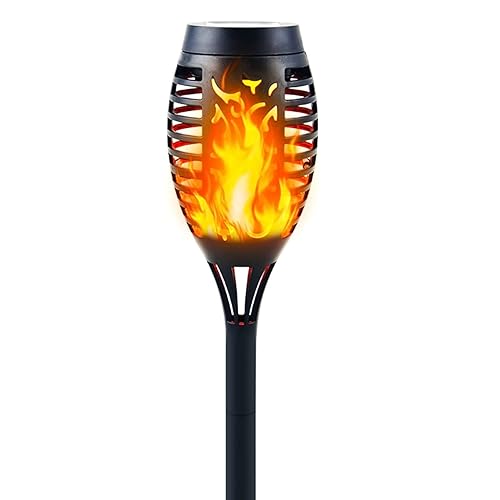 Awethone Solar Torch Light with Flickering Flame, Waterproof Solar ...