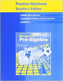Amazon.com: Pre-Algebra Practice Workbook Teacher's Edition ...