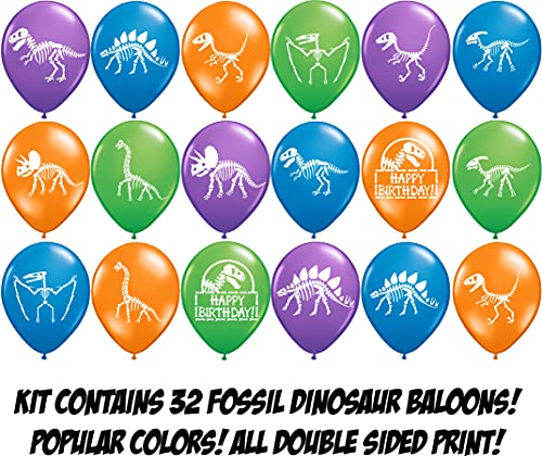 Gypsy Jade's Dinosaur World Jurassic Style Fossil Dinosaur Birthday Balloons - Party Pack - 32 ...