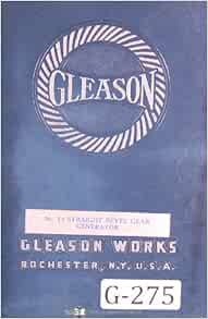Gleason Operators Instruction No 14 Straight Bevel Gear Generator ...