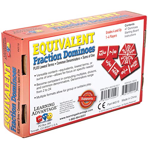 LEARNING ADVANTAGE Equivalent Fraction Dominoes - Math Games for Kids ...