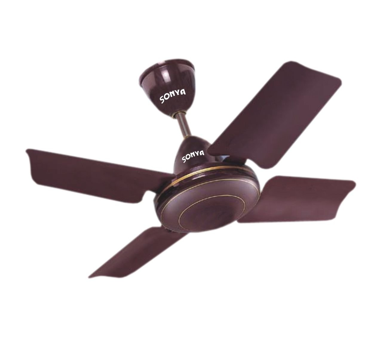 Buy Sonya 24" High Speed Brown Ceiling Fan Heavy Duty With Double Ball ...