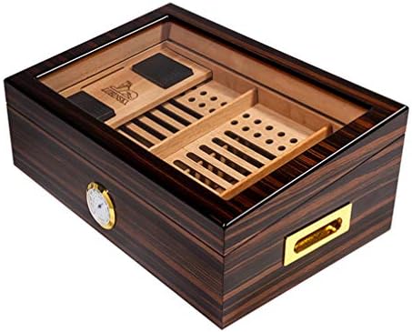 GLWANJG LUBINSKI Cigar Humidor with Humidifier Hygrometer Holds 60 ...