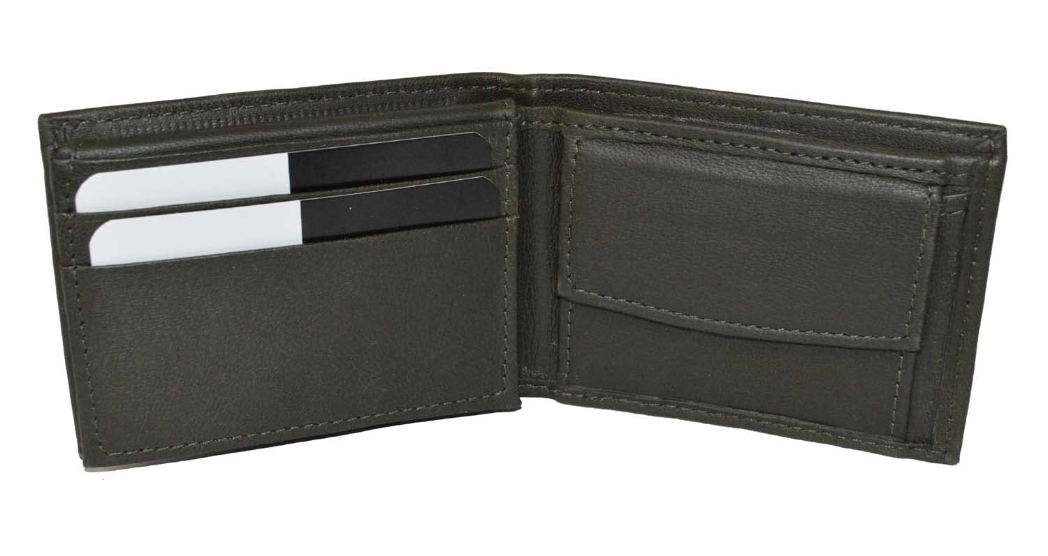 LB LEATHERBOSS Boys Slim Compact Flap Id and Coin Pocket Bifold Wallet ...