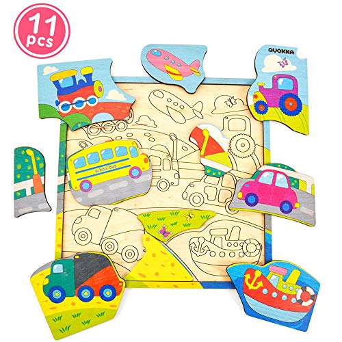 Quokka Wooden Puzzle Set for Toddlers | 3-Pack Puzzle Vehicles, Houses ...