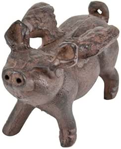 Amazon.com : INsideOUT Whimsical Cast Iron Flying Pig Statue : Outdoor ...