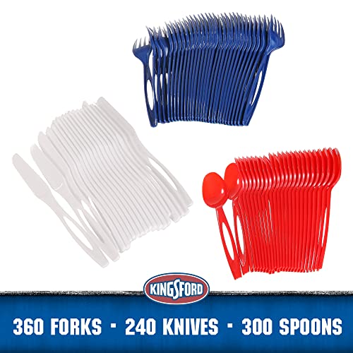 Kingsford Full Size Assorted Plastic Cutlery Heavy Duty Disposable ...