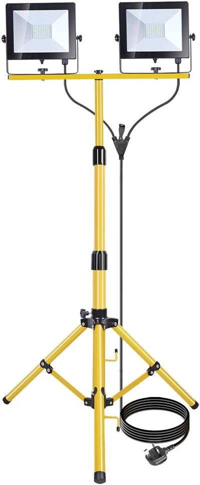 100W LED Tripod Work Light, Site Light with 1.5m Telescopic Tripod ...
