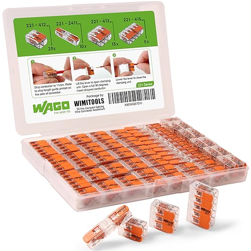 50pc WAGO Wire Connectors 221 Series, Electrical Wire Connectors ...